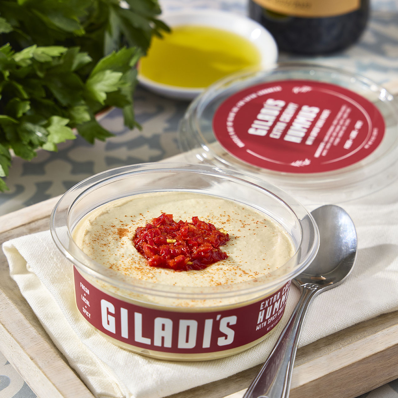 Extra Creamy Hummus with Spicy Chili Paste – Giladi's